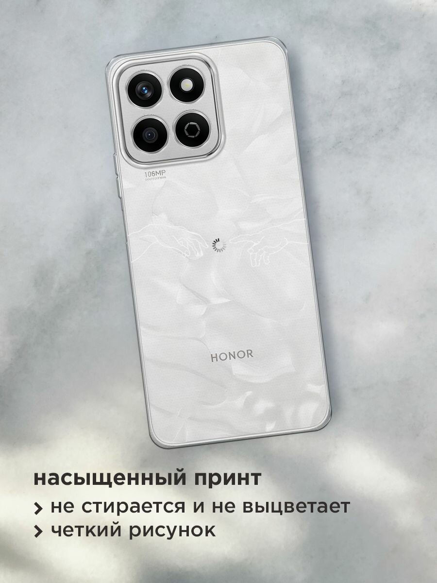Чехол на Honor X7c / Хонор X7c с принтом "Загрузка творения", прозрачный — фото 1