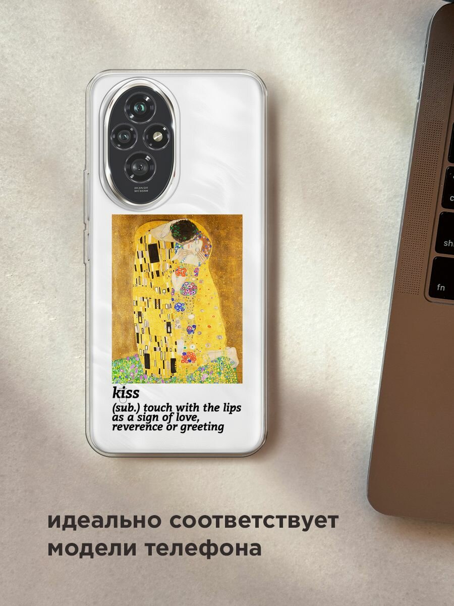 Чехол на Honor 200 / Хонор 200 с принтом "The kiss", прозрачный — фото 1