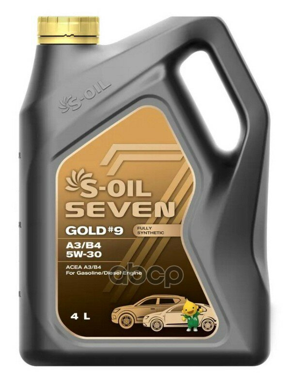 S-Oil S-OIL 7 GOLD #9 A3/B4 5W30 4L масло моторное ACEA A3/B4, API SL, VW 502.00/505.00 шт.