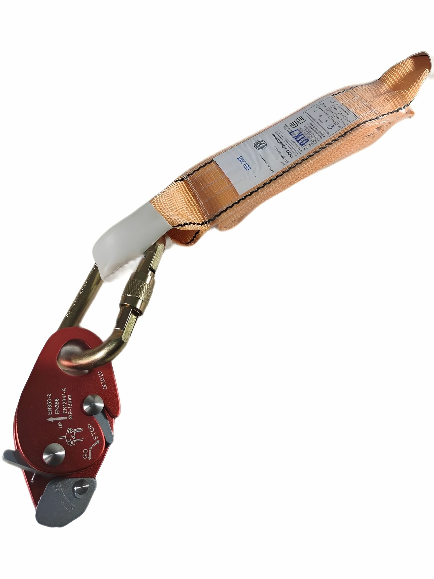 Амортизатор рывка + стальной карабин трапеция + зажим капля