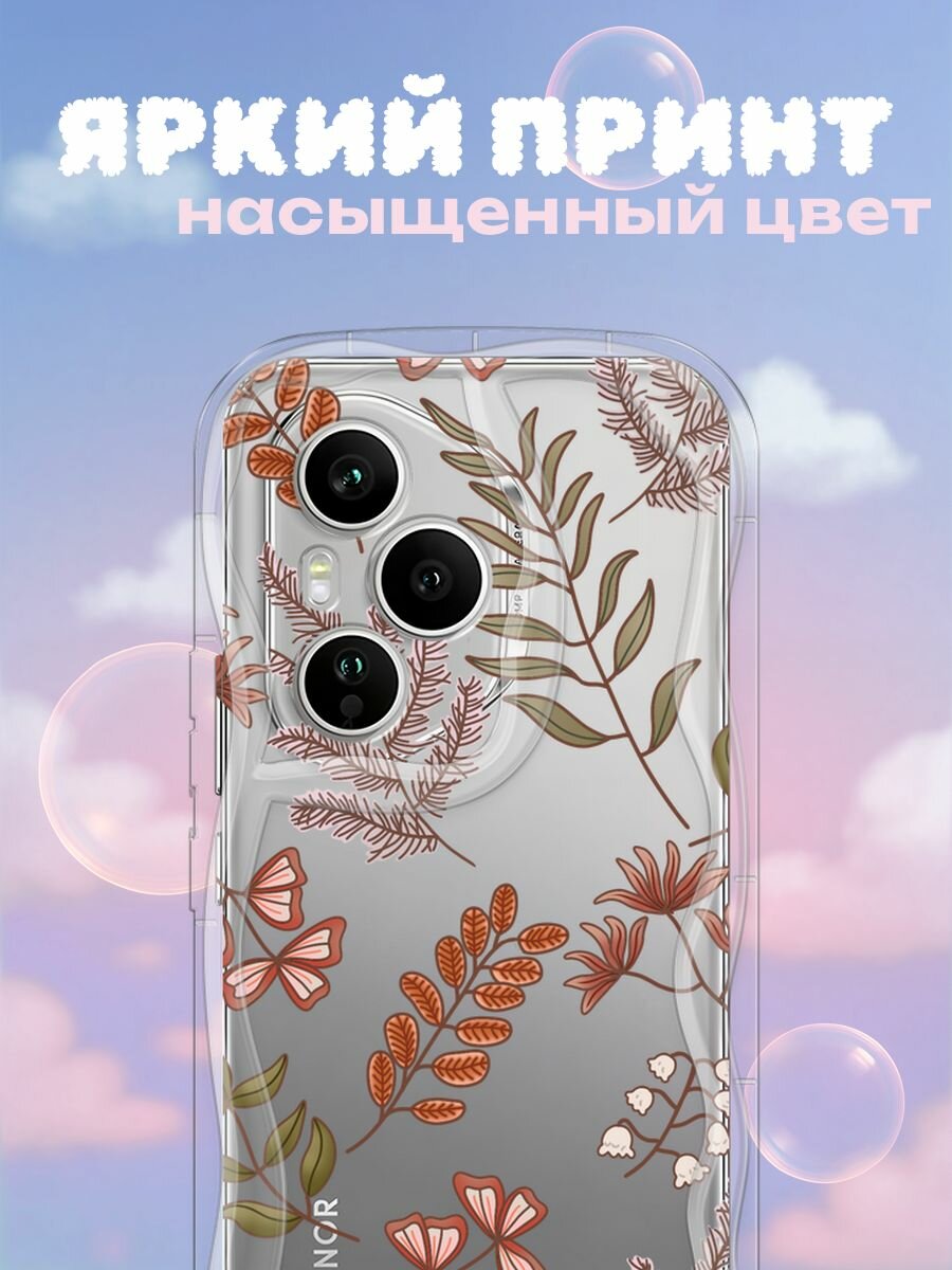 Чехол на Honor 400 Pro / Хонор 400 Pro с принтом "Винтажные полевые цветы 4" — фото 1