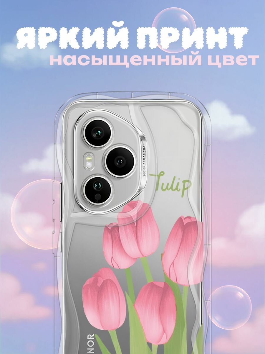 Чехол на Honor 400 Pro / Хонор 400 Pro с принтом "Пять тюльпанов" — фото 1