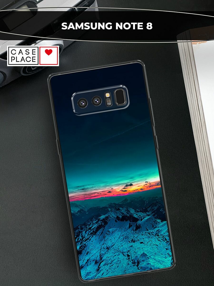 Чехол на Samsung Galaxy Note 8 / Самсунг Галакси Нот 8 с принтом "Закат в горах"