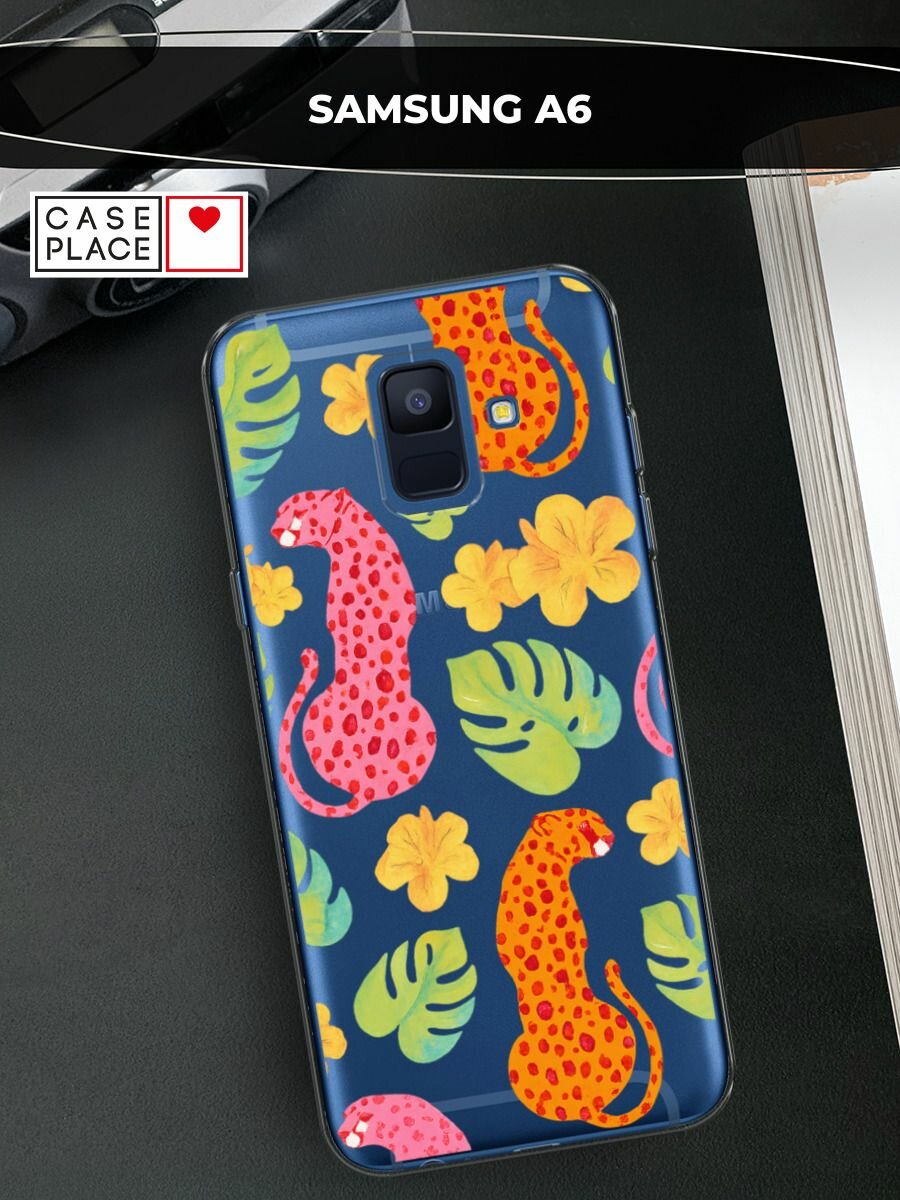 Чехол на Samsung Galaxy A6 / Самсунг Галакси А6 с принтом "Экзотика", прозрачный