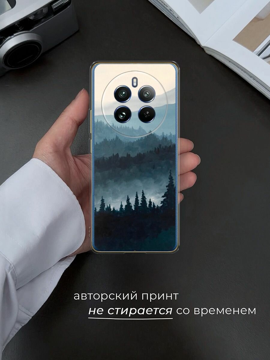 Чехол на Realme 12 Pro / Реалми 12 Про с принтом "Туманные горы" — фото 1