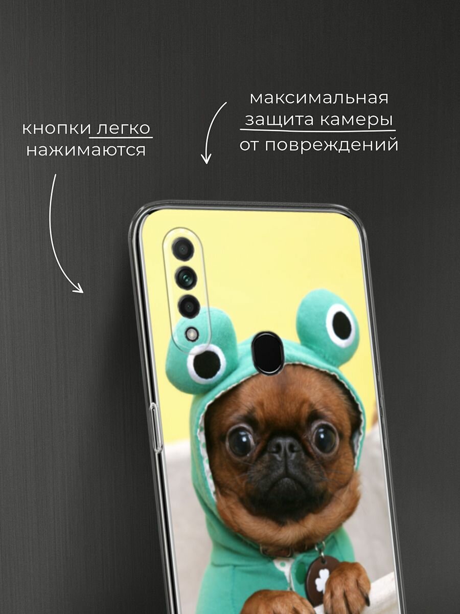 Чехол на Oppo A31 / Оппо А31 с принтом "Собачка в шапке лягушки" — фото 1