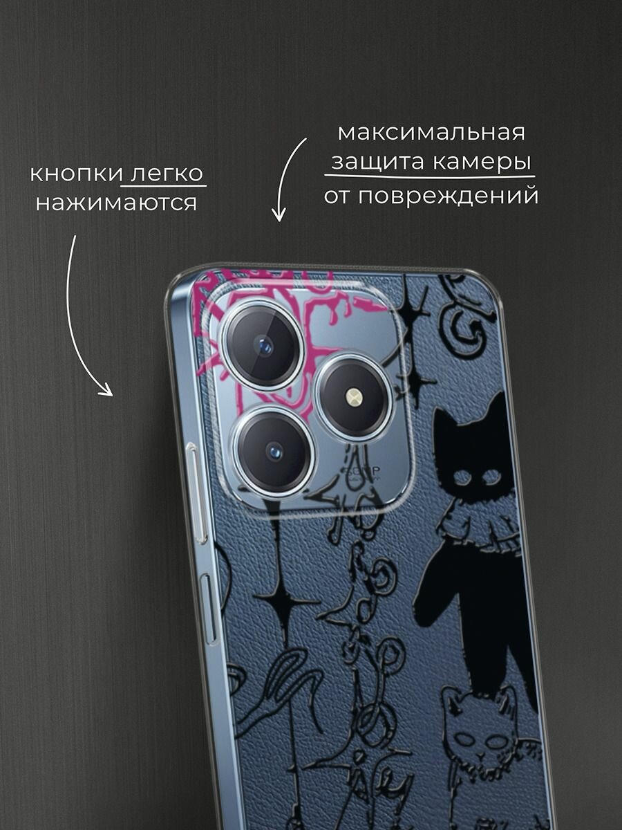 Чехол на Realme C63 / Реалми С63 с принтом "Готические котики" — фото 1