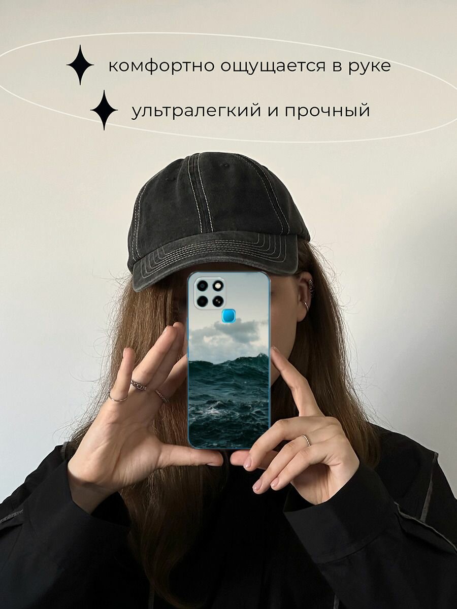 Чехол на Infinix Smart 6 / Инфиникс Смарт 6 с принтом "Волны 11" — фото 1