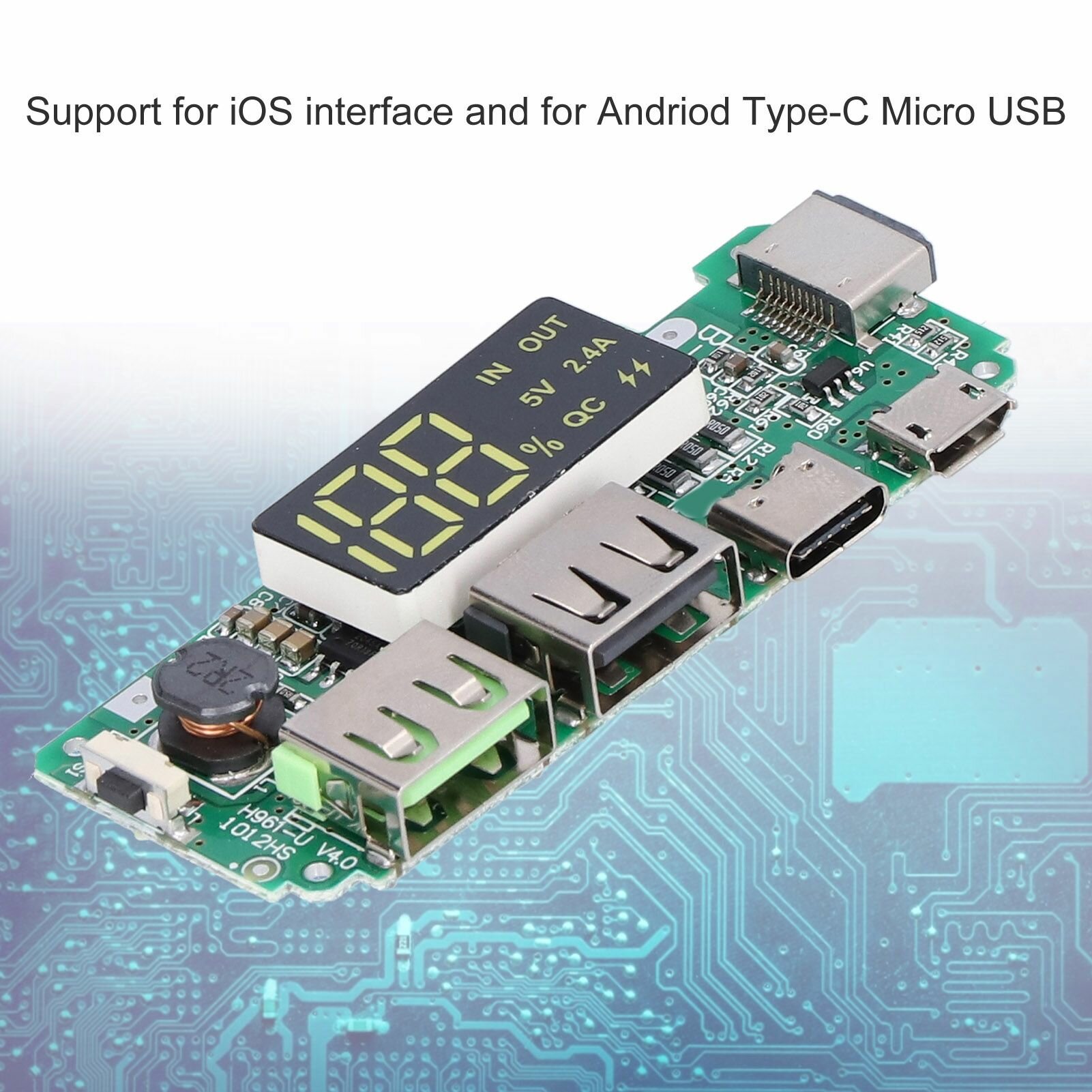 Плата для зарядки мобильных устройств, 4 шт, двойной USB-модуль 5 В, 2,4 А с защитой от перезарядки