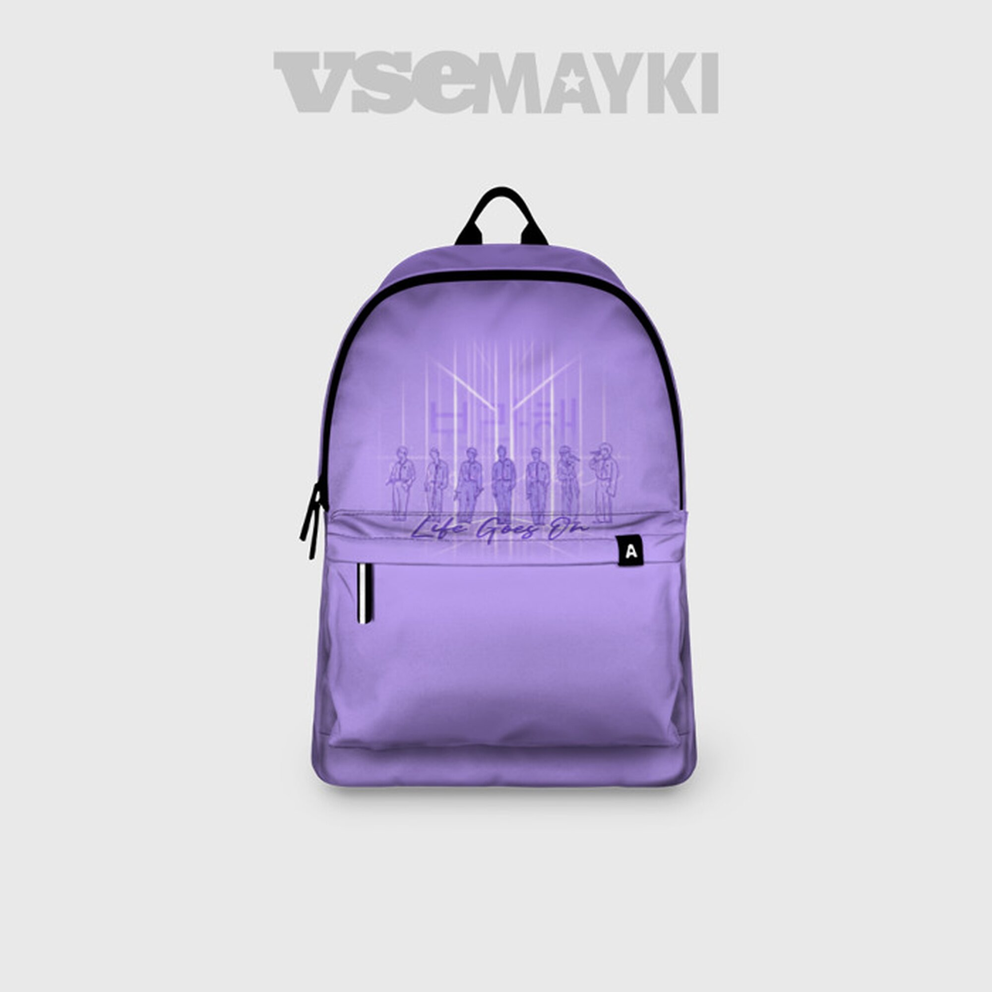 Рюкзак VseMayki с принтом BTS live goes on purple, One size, белый