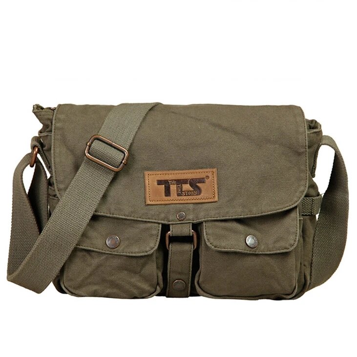 Повседневные холщовые мужские сумки-мессенджеры, большая сумка через плечо с надписью The Time Story, мужской портфель для ноутбука 15,6 дюйма, дорожная школьная сумка на ремне 35cmX13cmX25cm, армейский зеленый