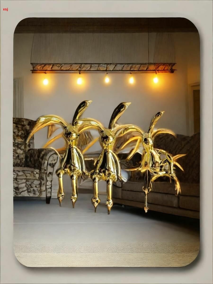 Золотая статуэтка кролика/rabbit/украшение в виде настольного декора