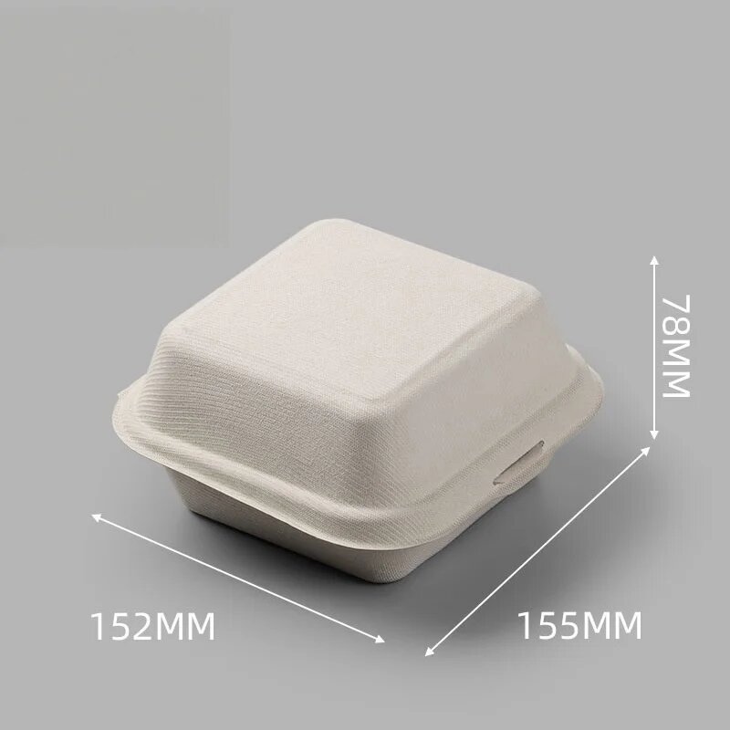 10 шт. одноразовая экологически чистая коробка для бенто на вынос, футляр для еды, хранения обеда, фруктовый салат, гамбургер, торт, картофель фри, сэндвич, упаковка