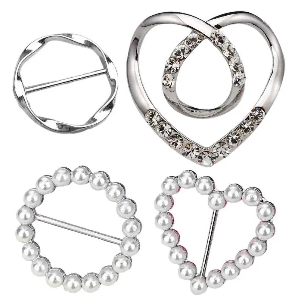 4 шт. металлических круглых зажимов-кольцев для шарфов, поясных ремней, футболок, модных женских украшений, декора для одежды.