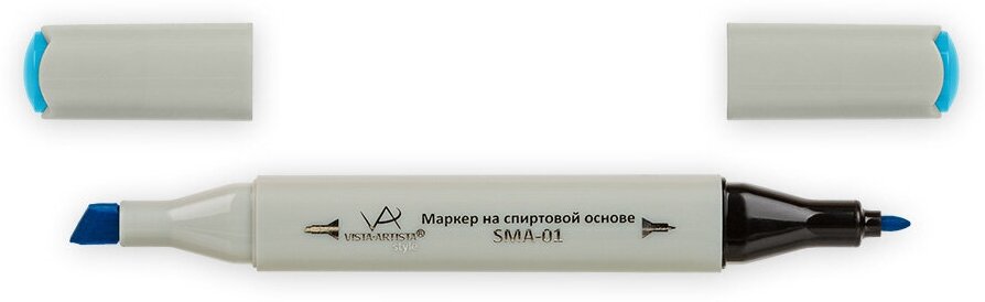 Маркер "VISTA-ARTISTA" Style на спиртовой основе SMA-01 0.7 мм - 7 мм перо круглое/скошенное G346 голубая бирюза/Cerulean Blue