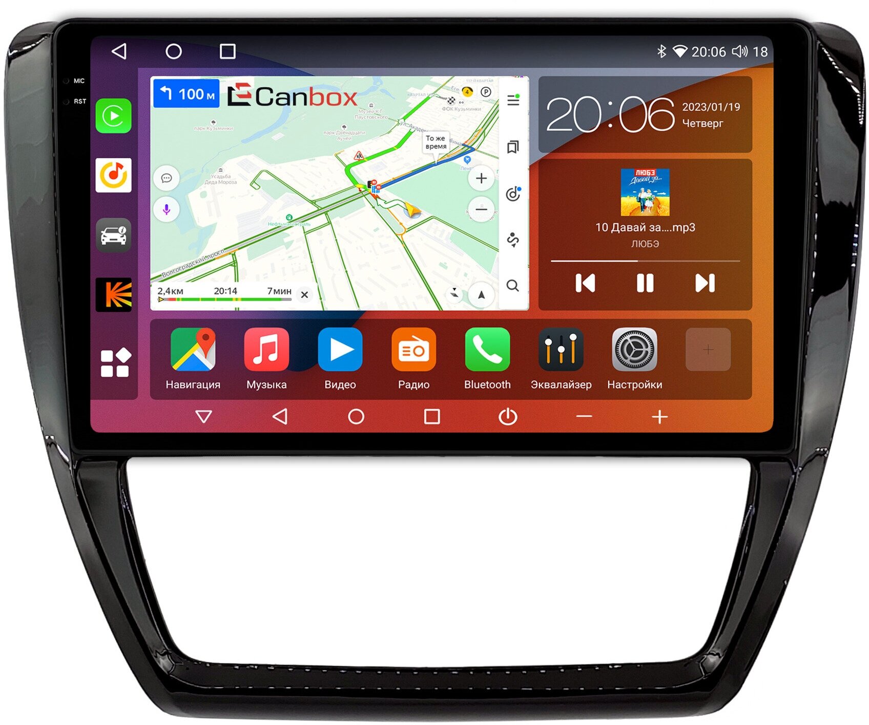 Штатная магнитола Canbox Logic-i3 2K 5734-10-043 Volkswagen Jetta 6 2010-2018 (глянец) Android 13 (4G-SIM, 6/128, DSP, 360, QLed)
