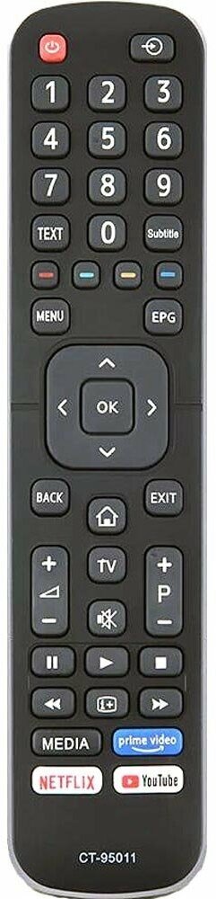 Пульт ДУ CT-95011, для телевизоров Toshiba, ИК, черный