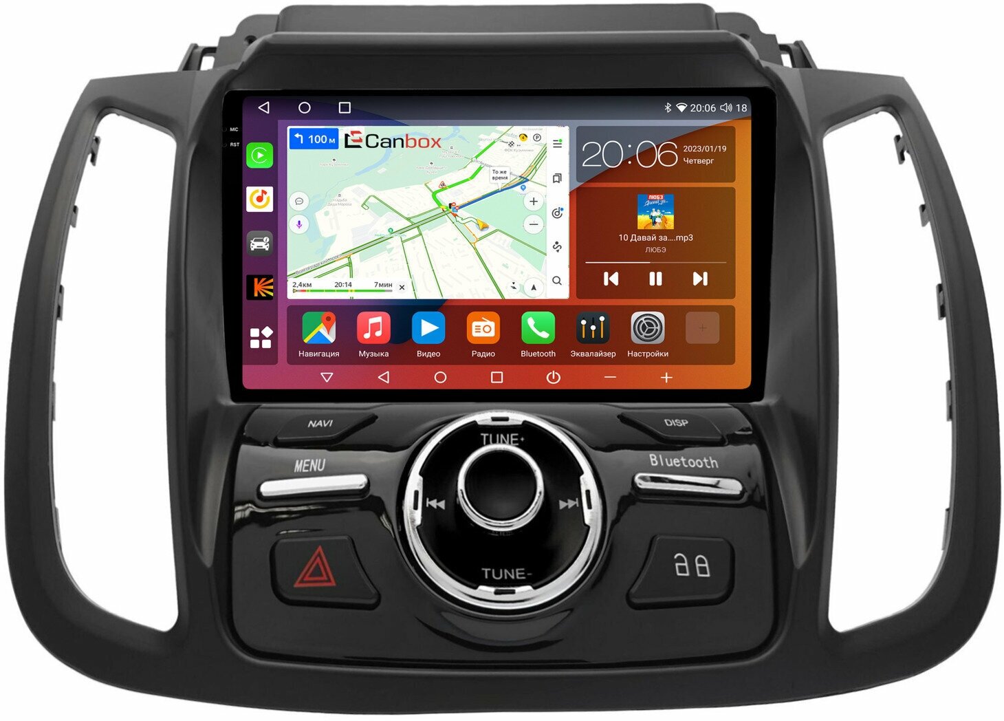 Штатная магнитола Ford C-Max 2, Escape 3, Kuga 2 2012-2019 (SYNC) Canbox Logic-i3 2K 5723-9-6225 Android 11 (4G-SIM, 4/64, DSP, 360, QLed)