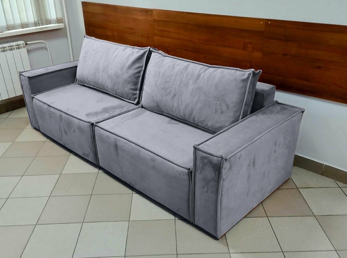 Диван-кровать прямой диван лофт Еврокнижка серый 2,3 темно-серый 975