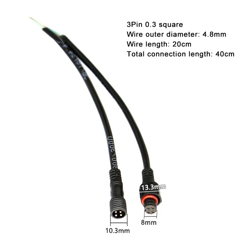 3Pin 0.3 кв. м. разъем для проводов 20см