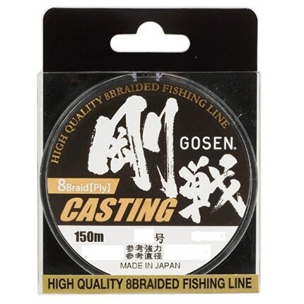 Плетеный шнур Gosen W8 Braid Casting, 150м, 3,0, 45lb, Multicolor