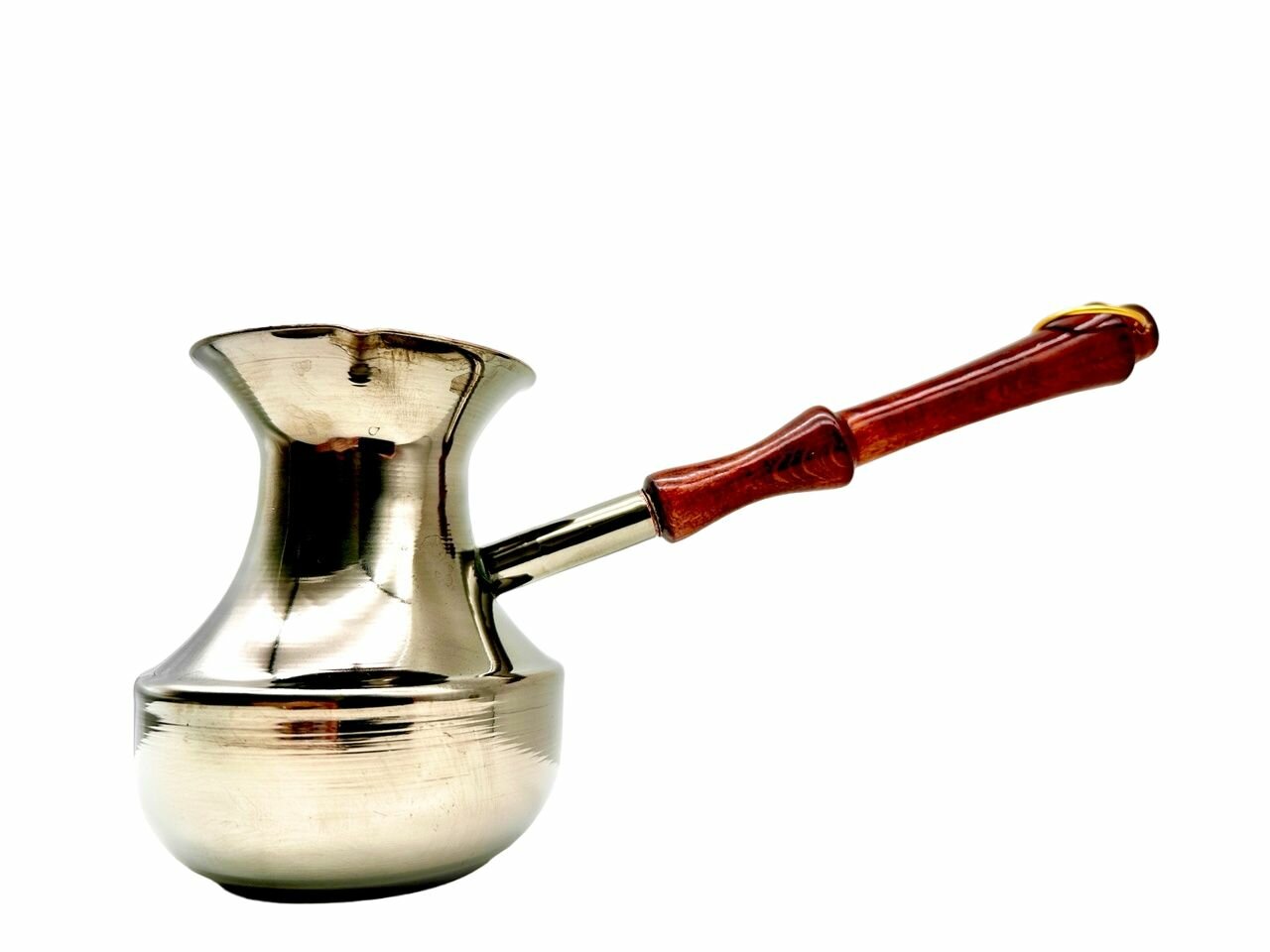 Турка Восток, медь, 390мл, двойные стенки, теплоизоляционная ручка, серый металлик