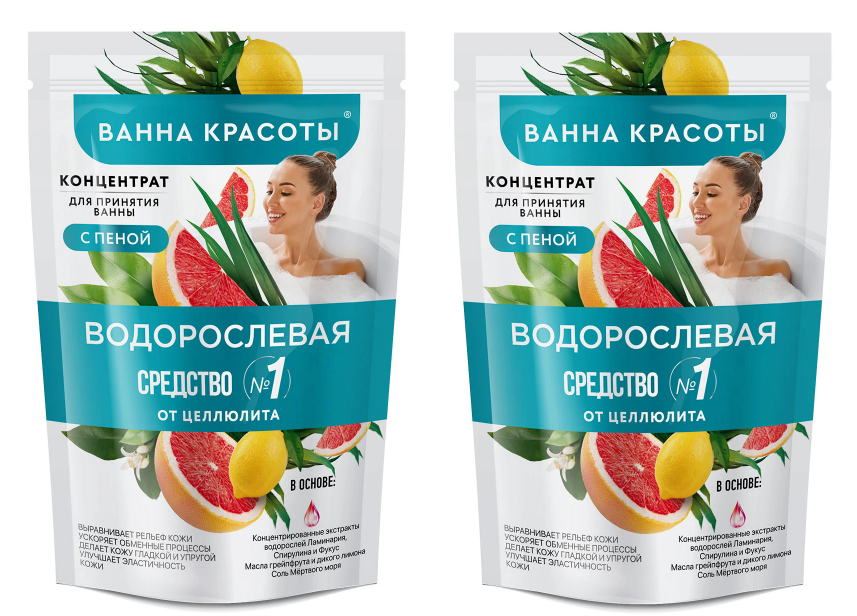 Концентрат для принятия ванны с пеной Фито Косметик Ванна красоты Водорослевая, 250 мл, 2 шт.