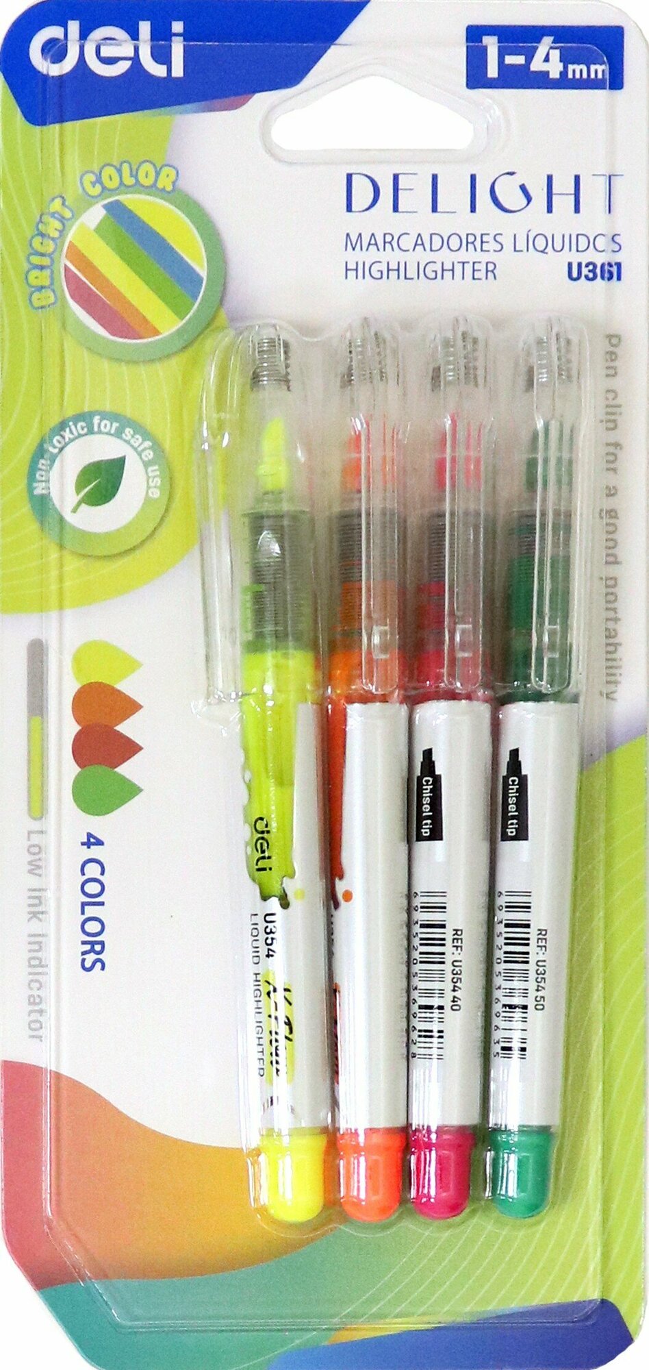 Набор текстовыделителей, 4 штуки (CU361)