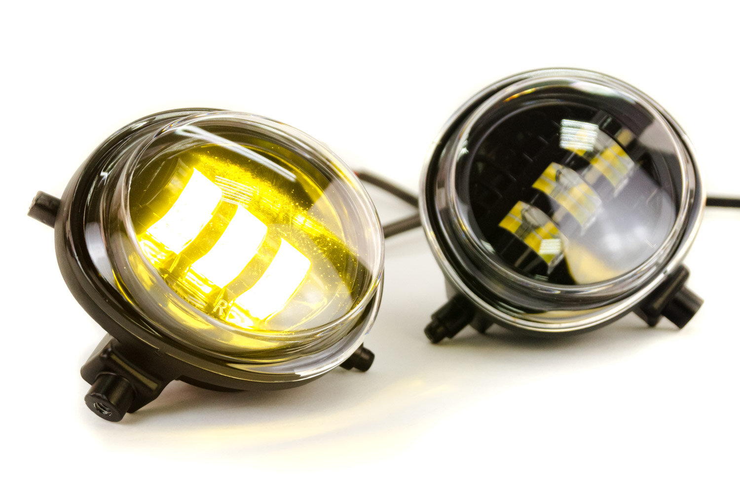 Двухцветные диодные ПТФ Sal-Man (бело-синий 6000К и желтый 3000К) 50W для Мазда 3, 6, CX5