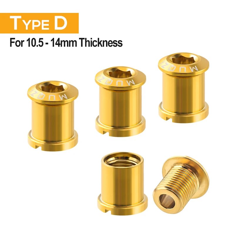 Титановые винты для велосипедной звезды 6,5/8,5/11/14 мм 4 шт. D Gold