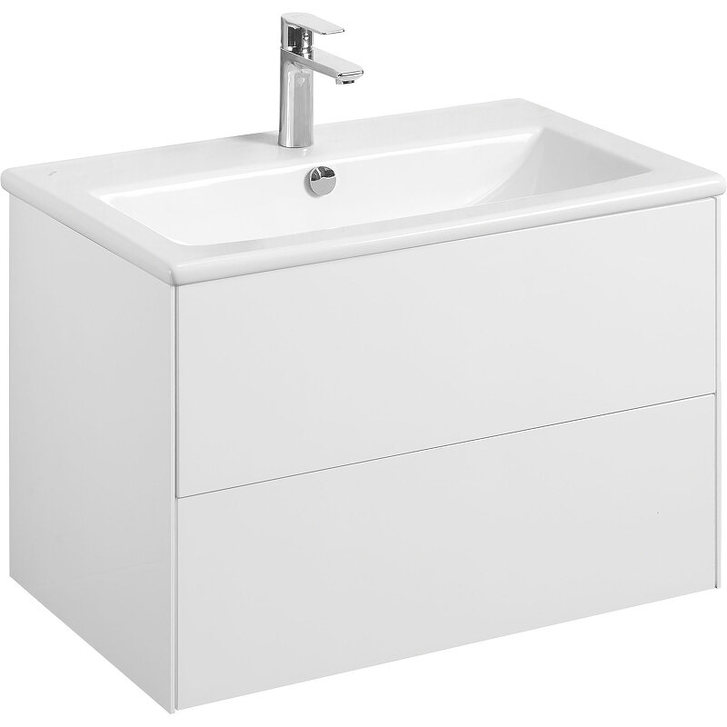 Тумба с раковиной Акватон Сохо 75 белая глянцевая