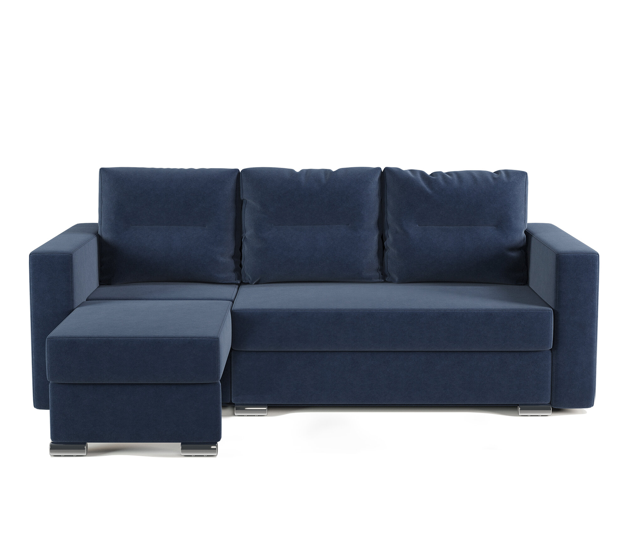 Угловой диван трансформер Рио, угол правый, велюр Ультра миднайт