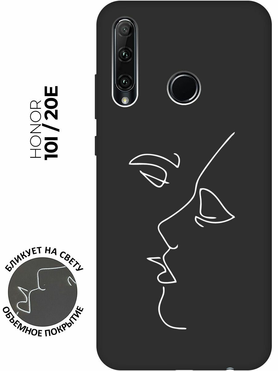 Матовый чехол Faces W для Honor 10i / 20e / Хонор 10 ай / 20е с 3D эффектом черный