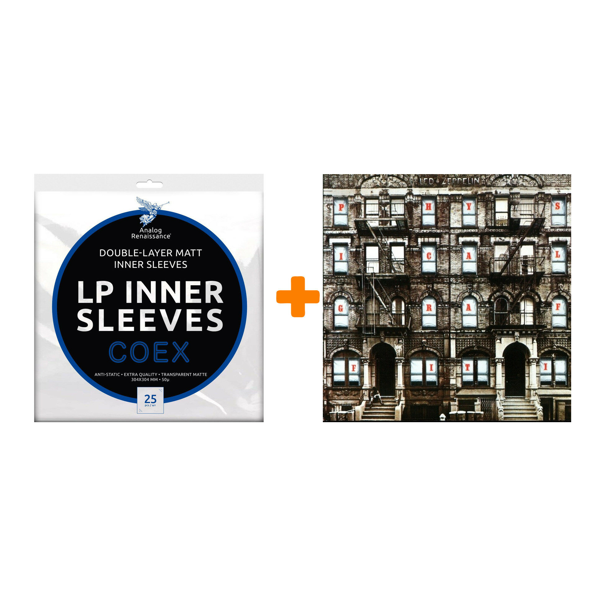 LED ZEPPELIN Physical Graffiti Original Recording Remastered 2LP + Конверты внутренние COEX для грампластинок 12" 25шт Набор