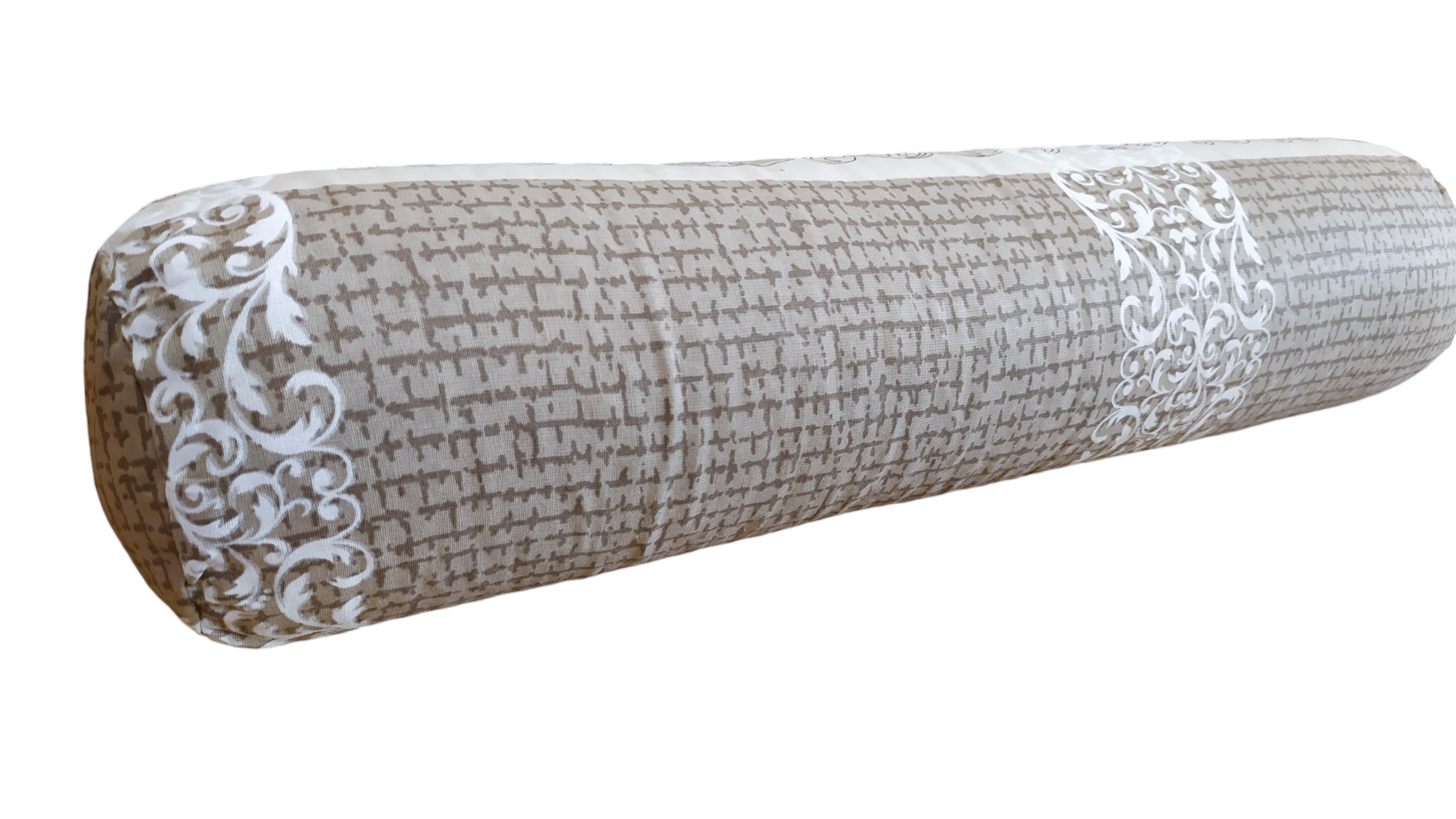 Валик классический Лика 10x50 см, наполнитель из лузги гречки ткань бязь цвет бежево/серый