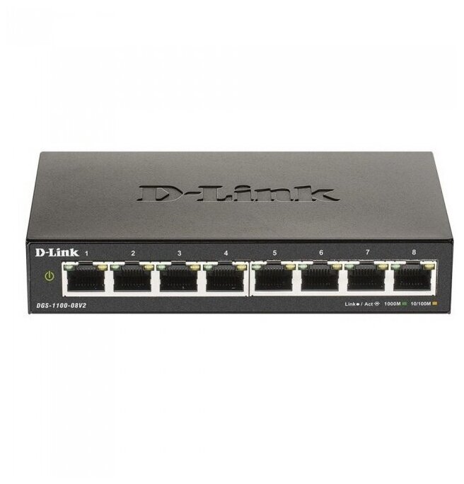 D-Link DGS-1100-08V2/A1A Настраиваемый L2 коммутатор с 8 портами 10/100/1000Base-T