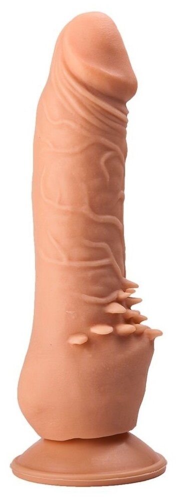 Фаллоимитатор на присоске с шипами для массажа клитора - 17,8 см.