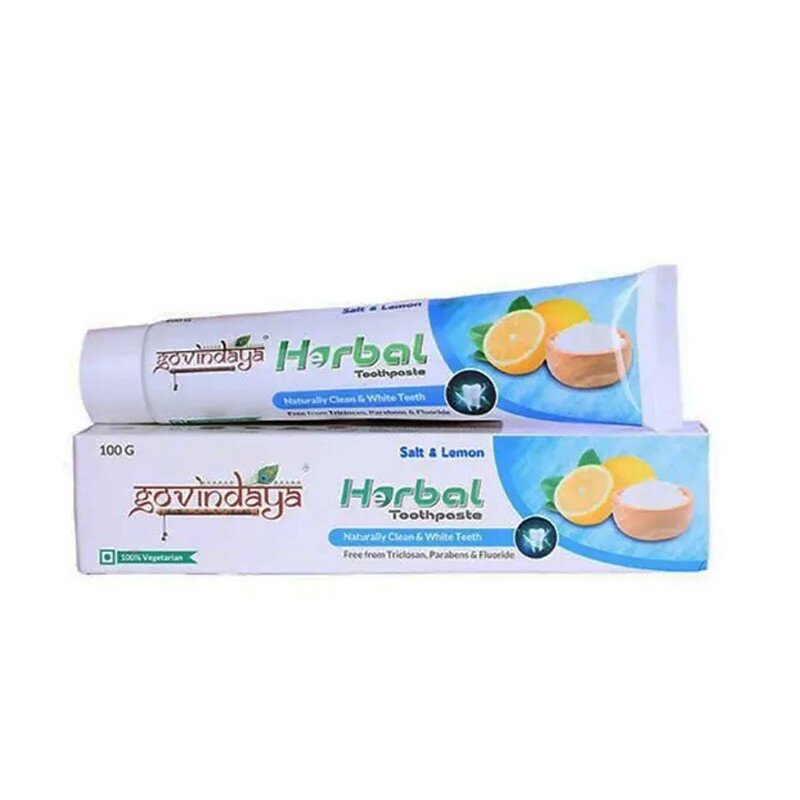 Зубная паста Соль и лимон Говиндая (Salt and Lemon toothpaste Govindaya), 100 грамм