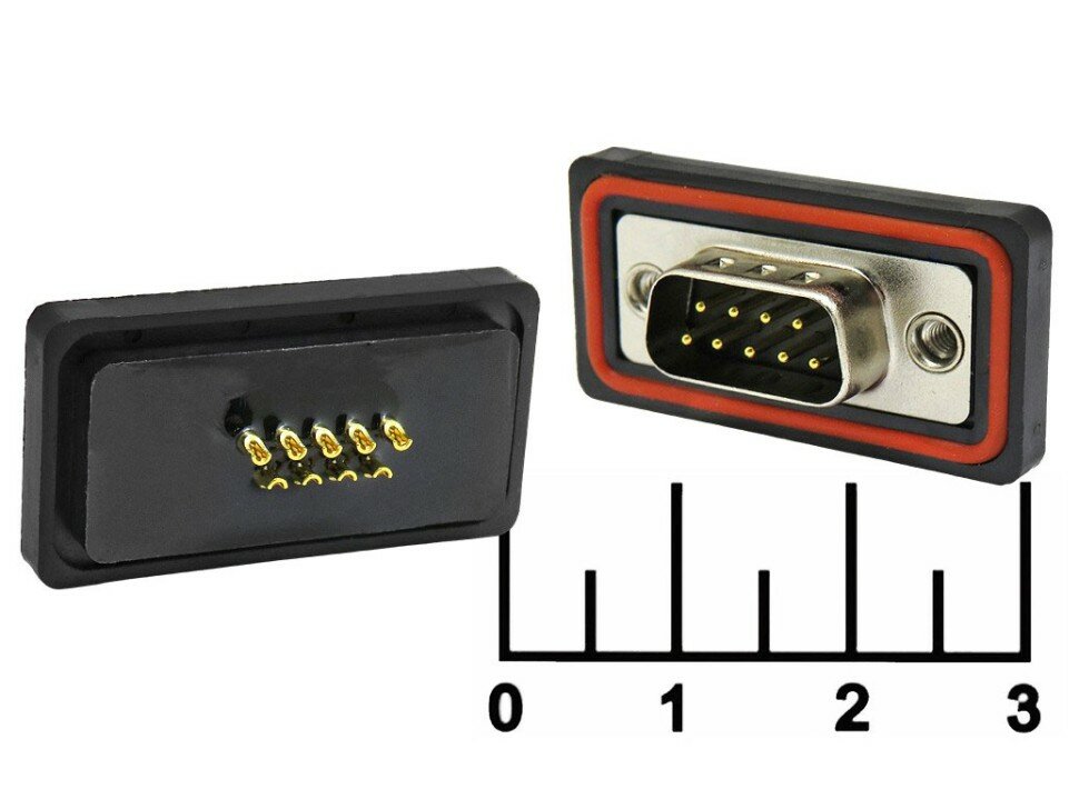 Разъем D-SUB штекер 9pin без корпуса влагозащищенный IP67