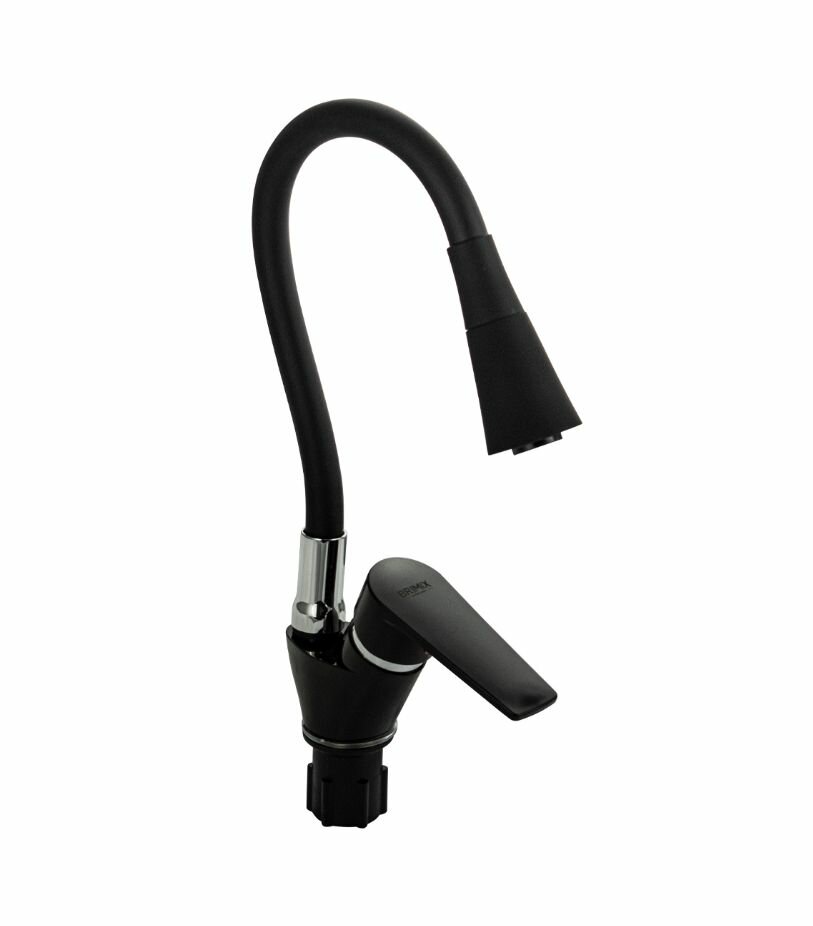 Смеситель для кухонной мойки, с гибким изливом, с двухрежимным аэратором, корпус из высокопрочного АБС пластика, цвет черный