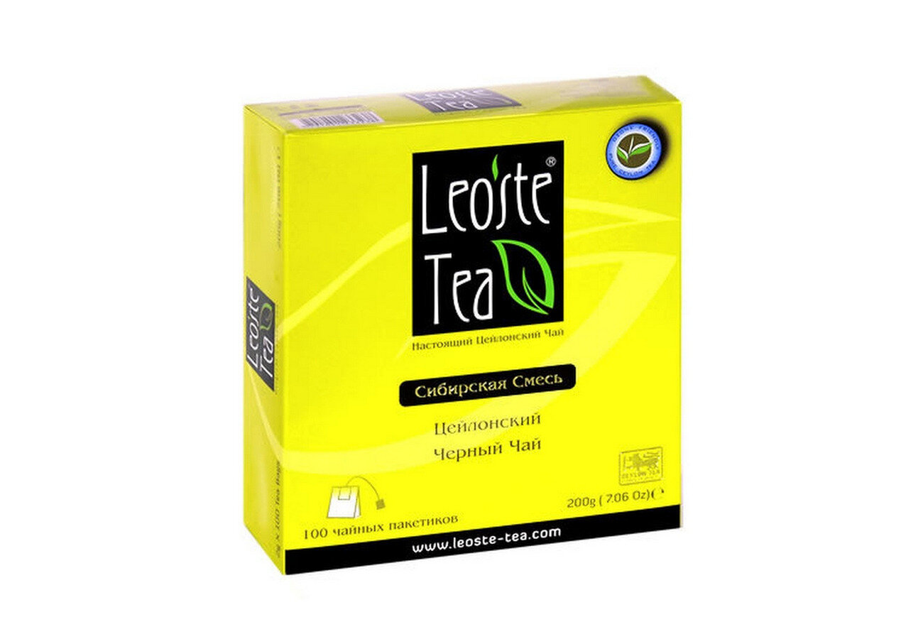 Чай Leoste чёрный "Сибирская смесь" пакетированный, Шри-Ланка, 100 пак.