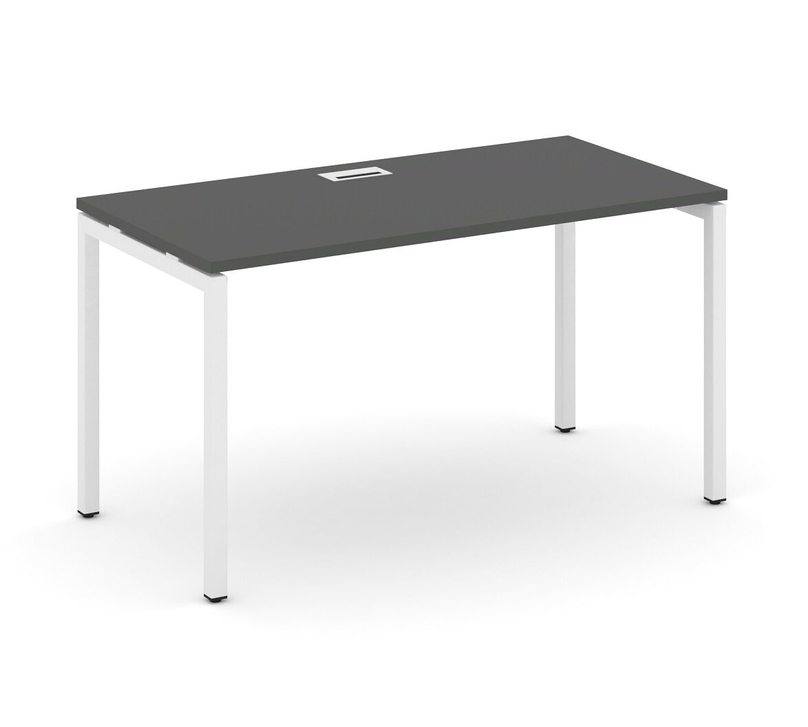 Стол письменный П-образный м/к (сечение 40х40) Style Project Riva SN-4P. SP-015 Антрацит NEW/Белый мет. 1780*700*750