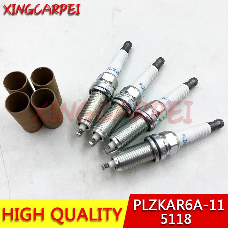 4 шт, Свеча зажигания для Nissan Qashqai NV200 March X-Trail Micra Tiida PLZKAR6A11 5118 22401-CK81B
