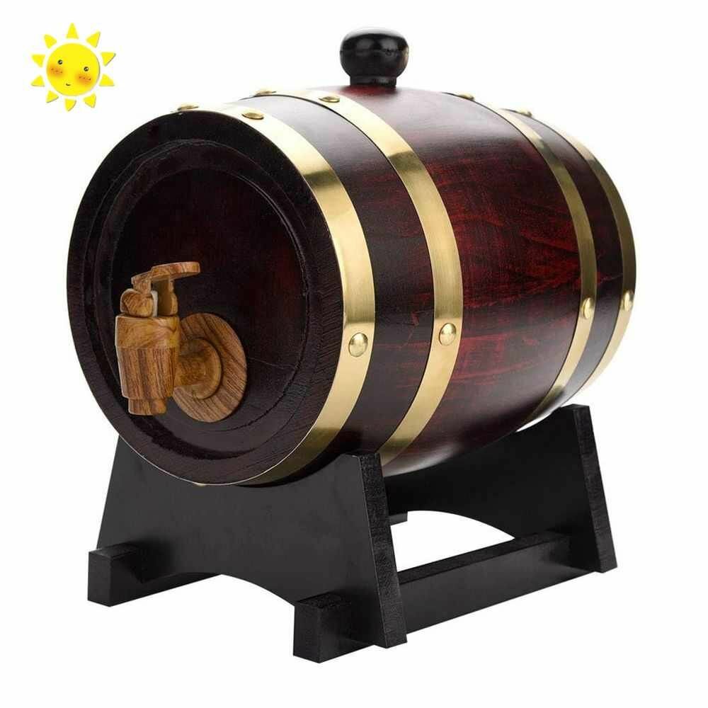 Бочка дубовая на подставке, 5л, Деревянный смеситель, Ретро стиль