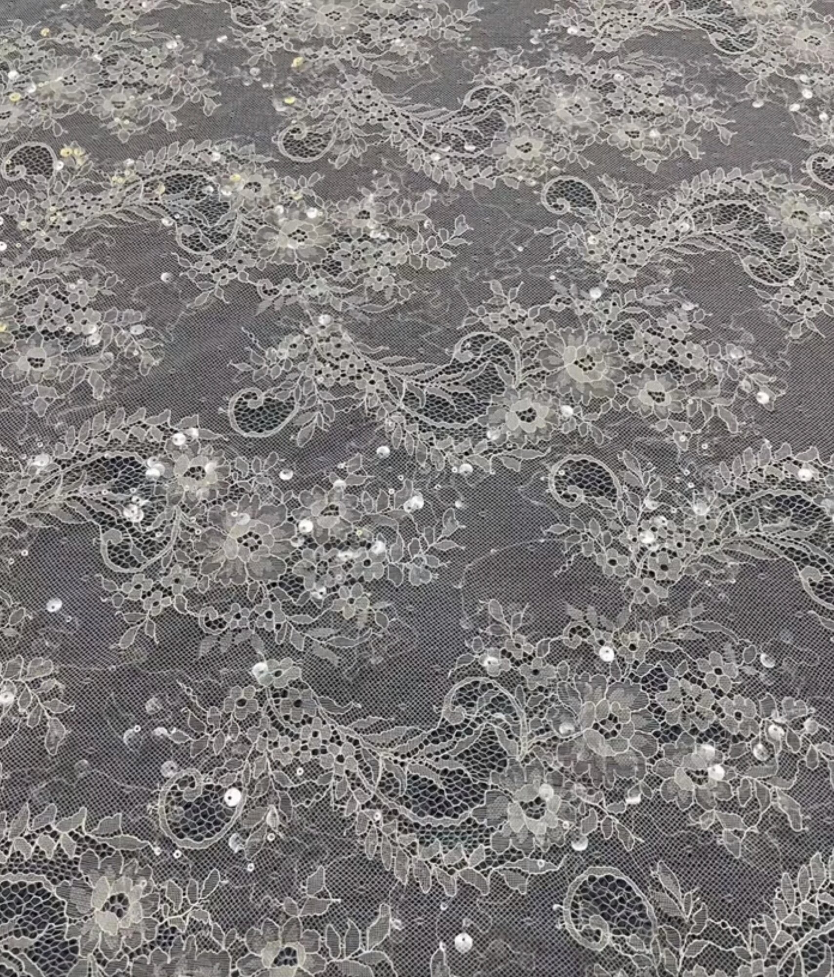 Кружево шантильи с блестками 140см Continuous fabric