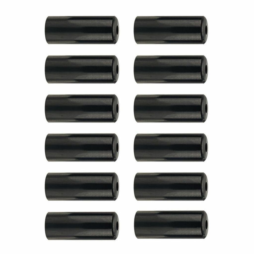 Запчасти для велосипедов, Колпачки для тормозных тросиков из алюминиевого сплава 5 мм - черные, 1 набор из 12 штук