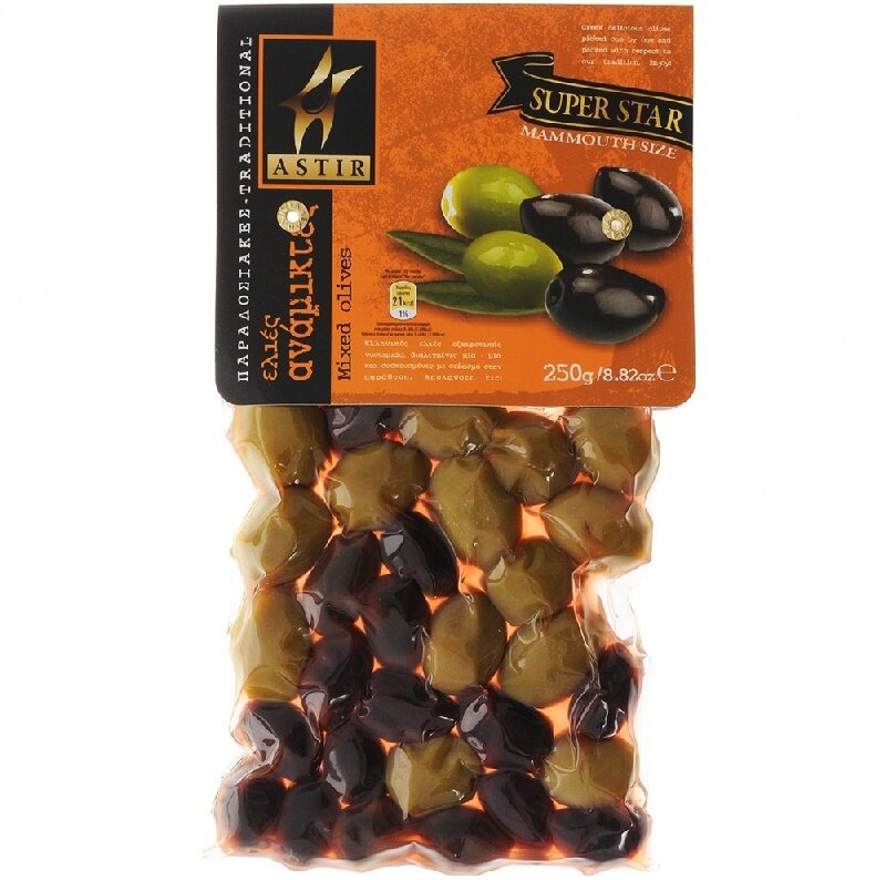 Ассорти ASTIR оливок традиционное /вакуум/ 250г