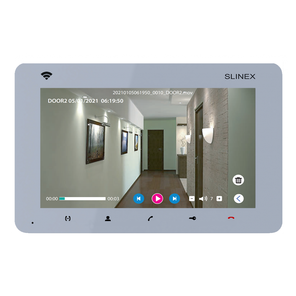 Монитор видеодомофона Slinex SM-07N Cloud (серебро) с запись по детектору движения