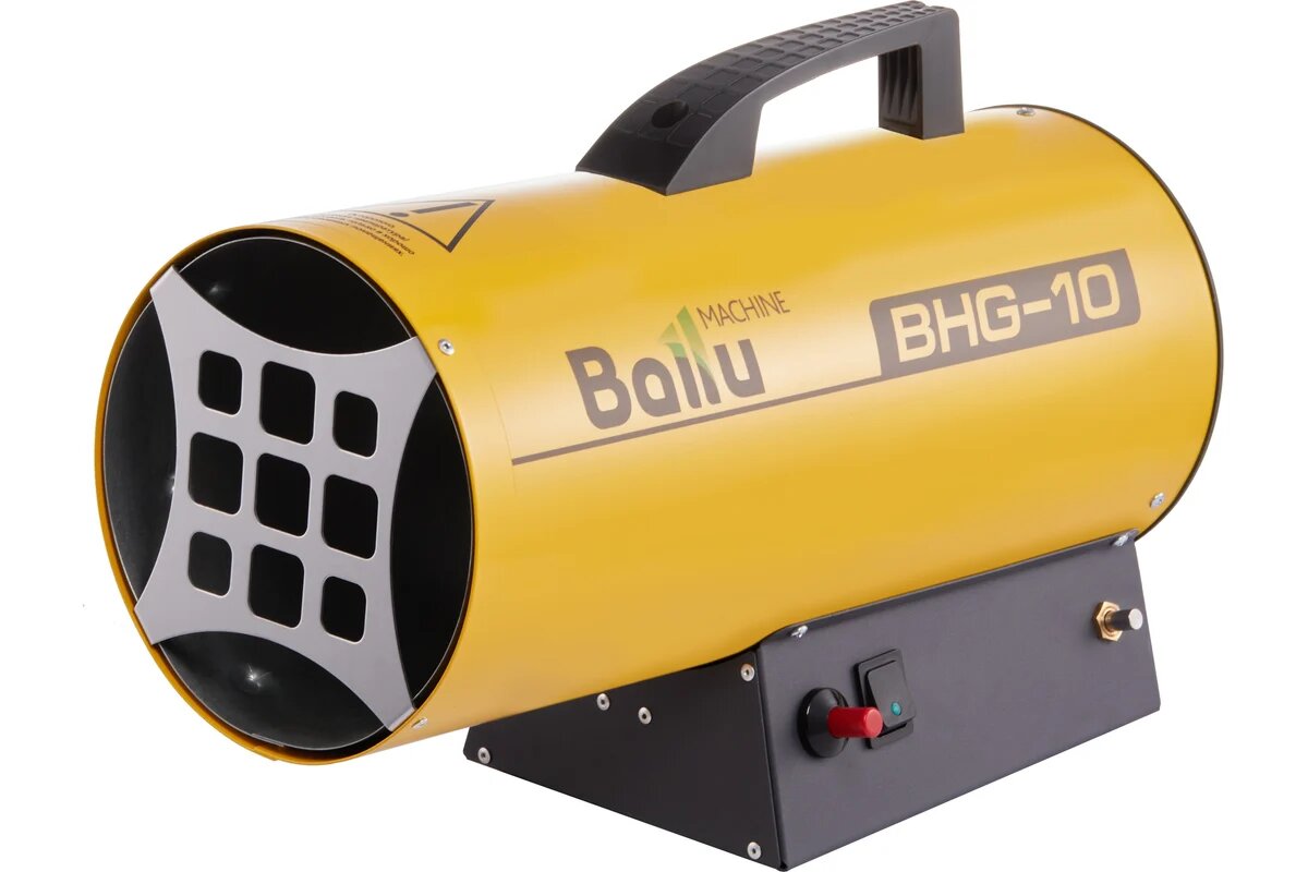 Тепловая пушка Ballu "BHG-10", газовая, мощность 10 кВт, 270 м3/ч, жёлтая