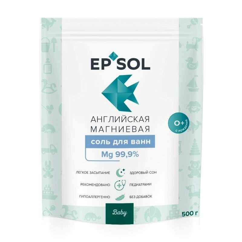 Epsol Baby Соль для ванн английская магниевая расслабляющая с 0 лет 500г